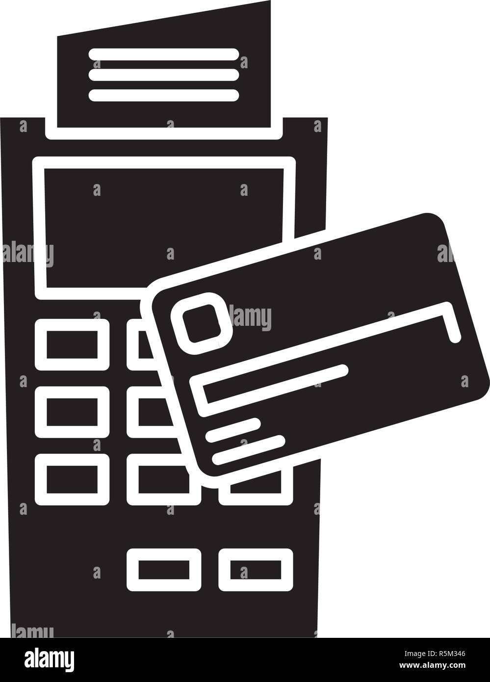 Payment by non-cash money black icon, vector sign on isolated ...