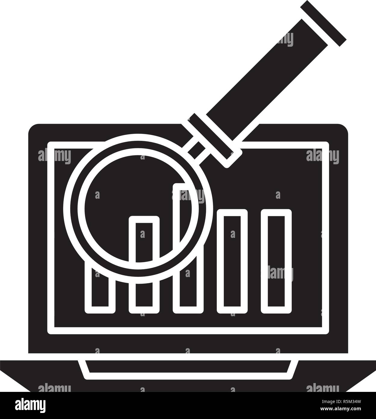 Electronic accounting system black icon, vector sign on isolated ...