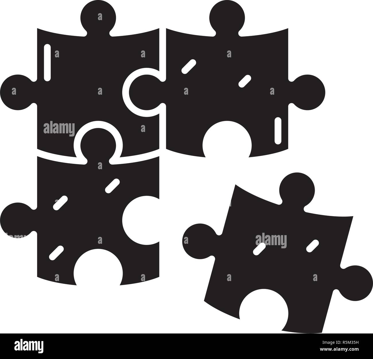 Unification black icon, vector sign on isolated background. Unification ...