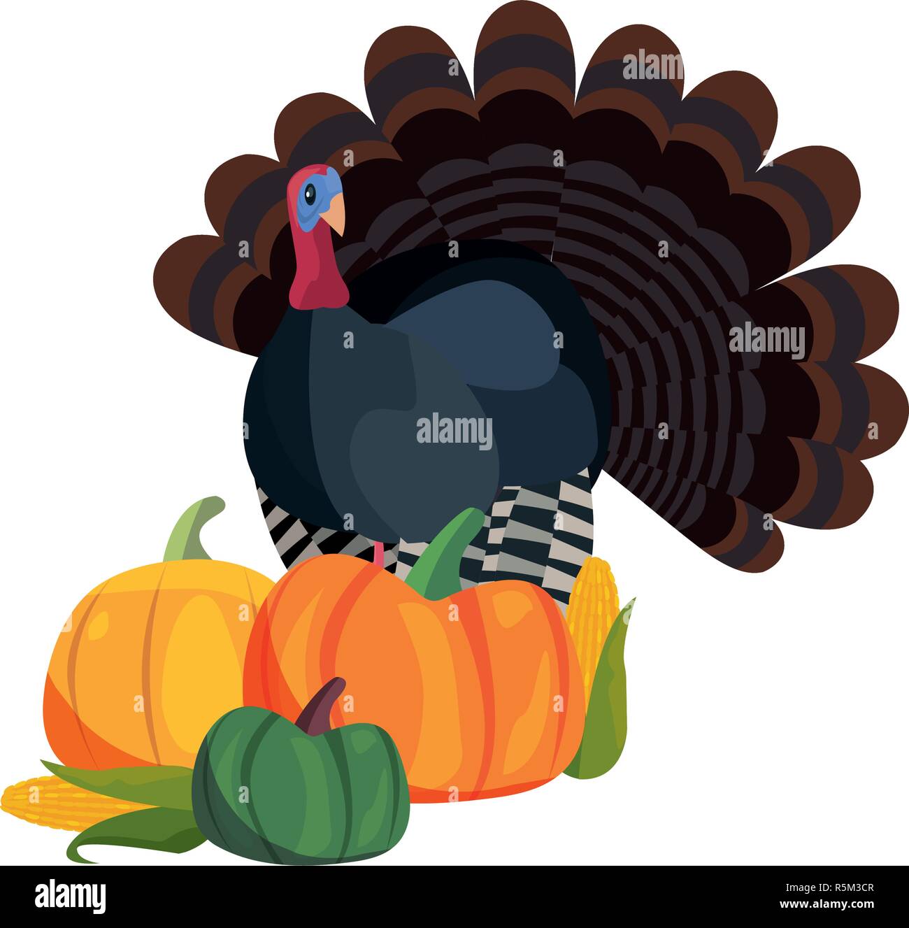 Thanksgiving meal family pumpkins Stock Vector Images - Alamy