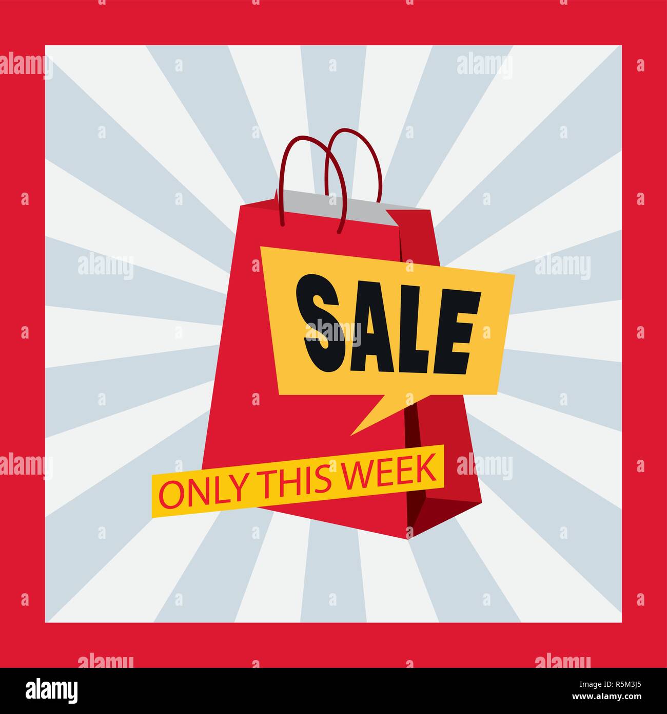 sale frame ribbon offer stripes background vector illustration Stock ...