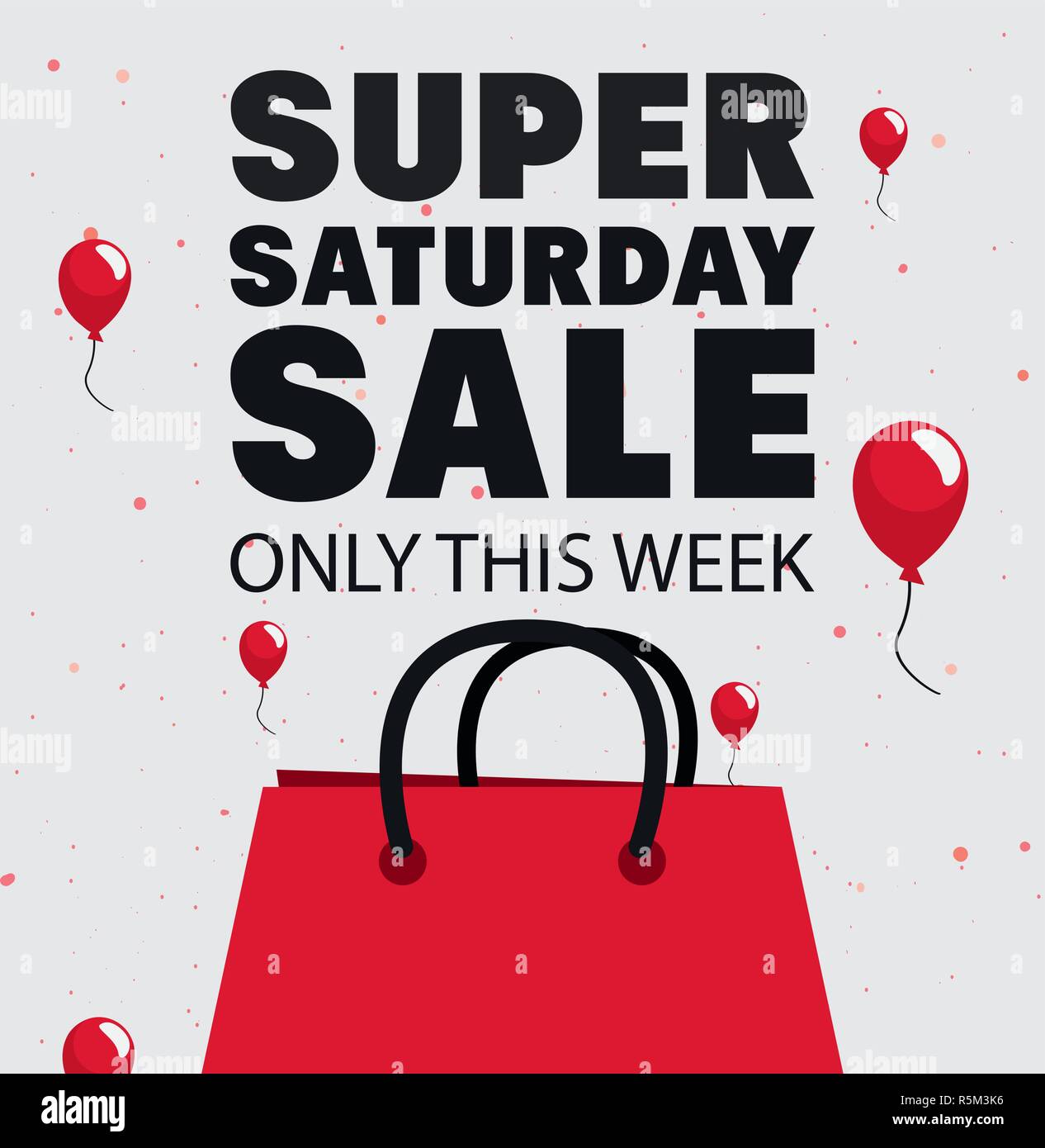 super saturday sale balloons shop bag offer vector illustration Stock ...