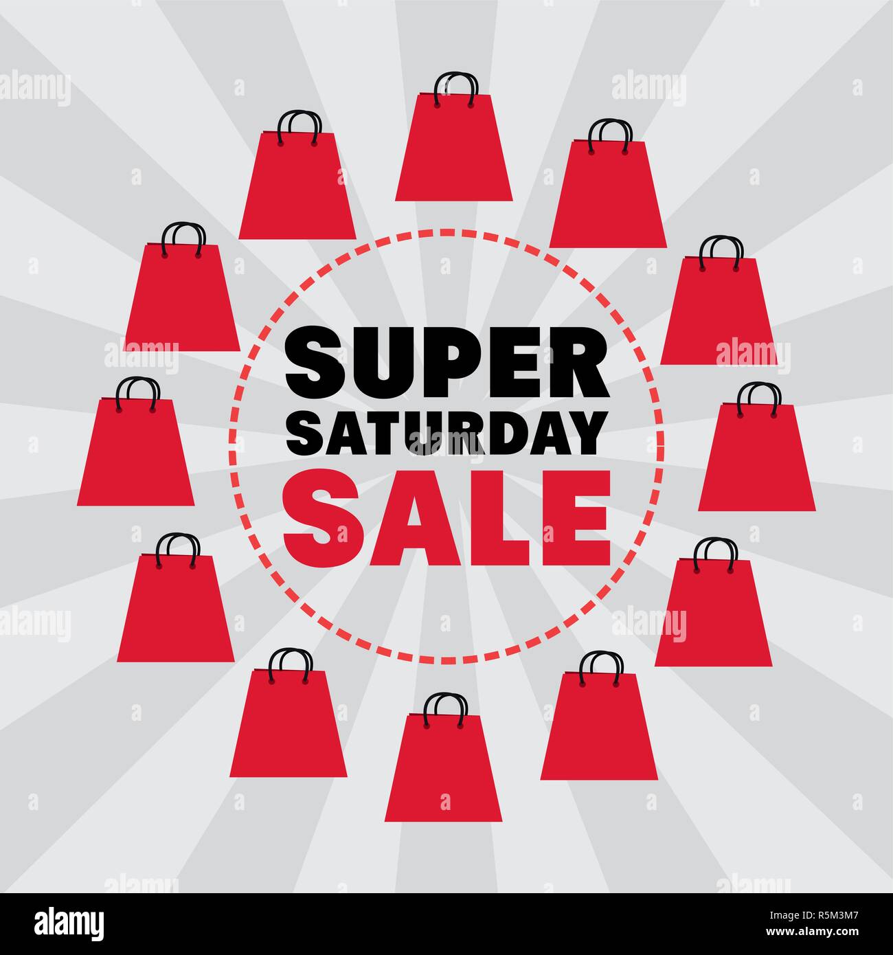 super saturday sale sticker red shop bags decoration vector ...