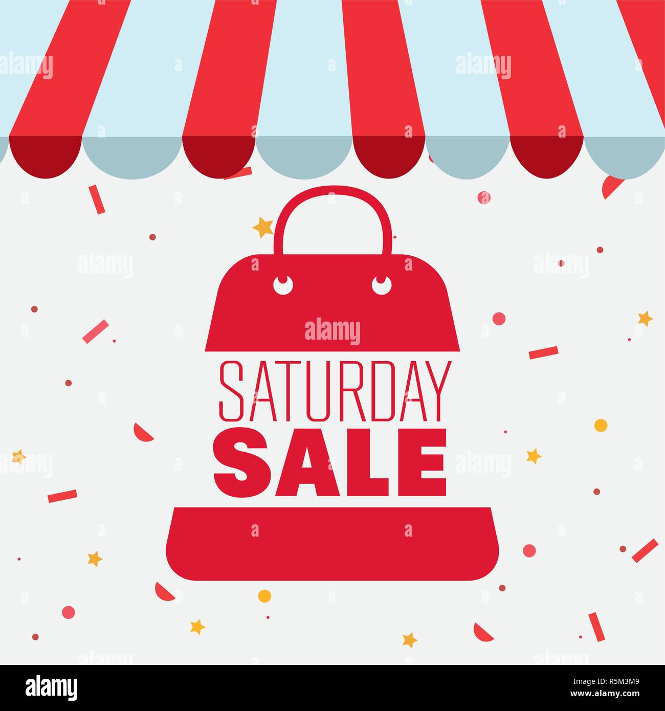 super saturday sale store confetti shop bag vector illustration Stock ...