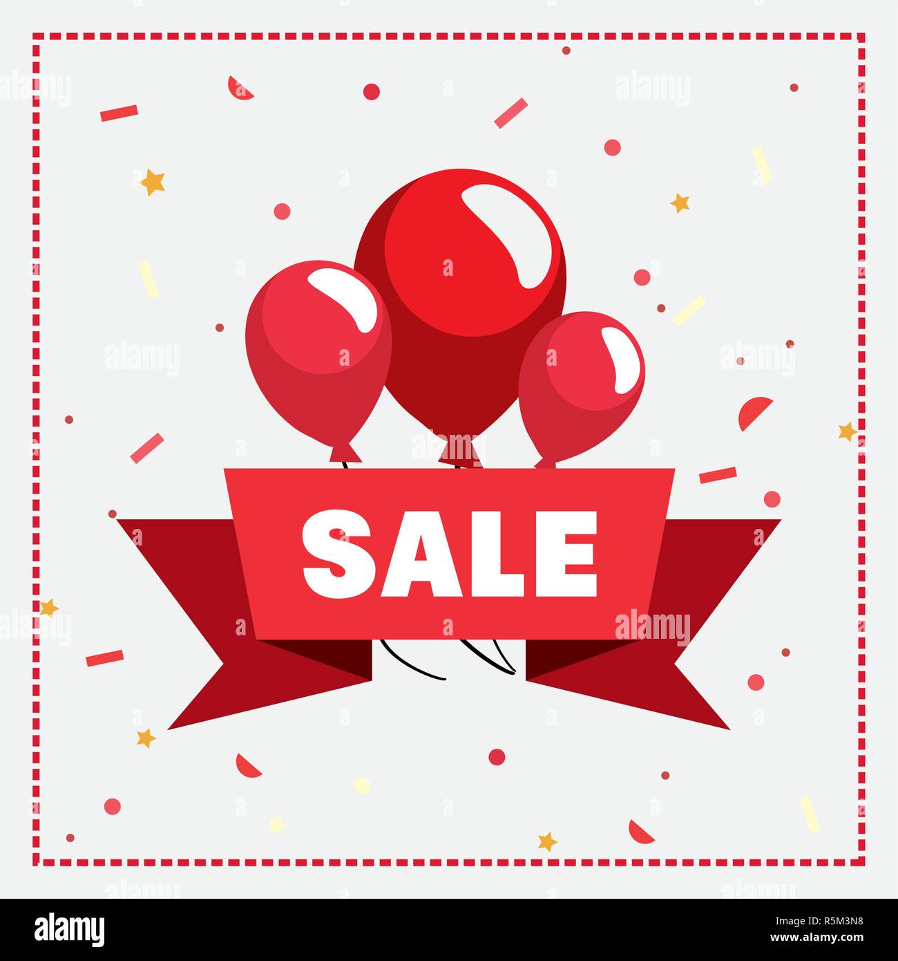 super saturday sale frame ribbon balloons confetti vector illustration ...