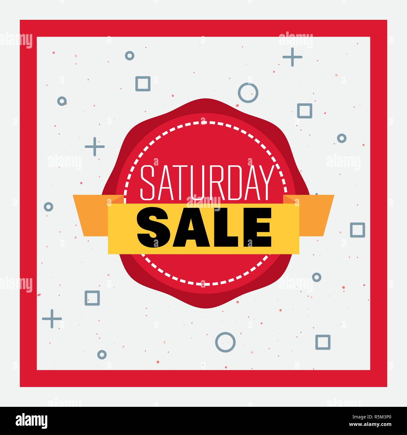 saturday sale frame ribbon symbols background vector illustration Stock ...