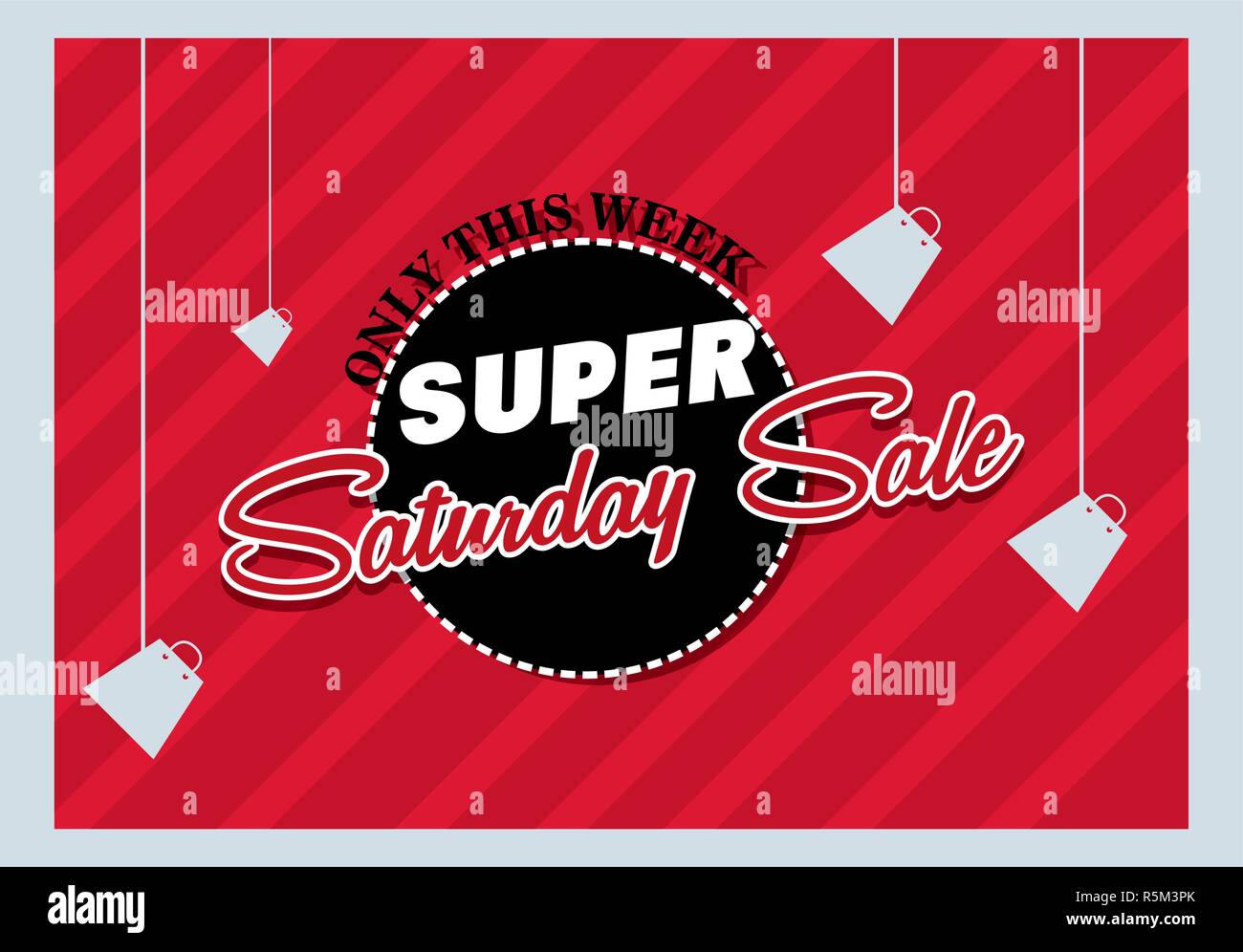 super saturday sale frame sticker decoration vector illustration Stock ...