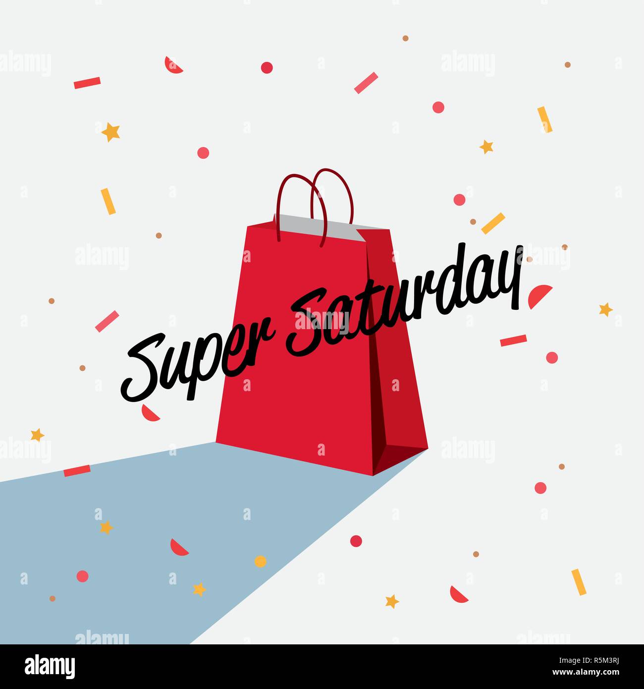 super saturday shop bag offer confetti vector illustration Stock Vector ...