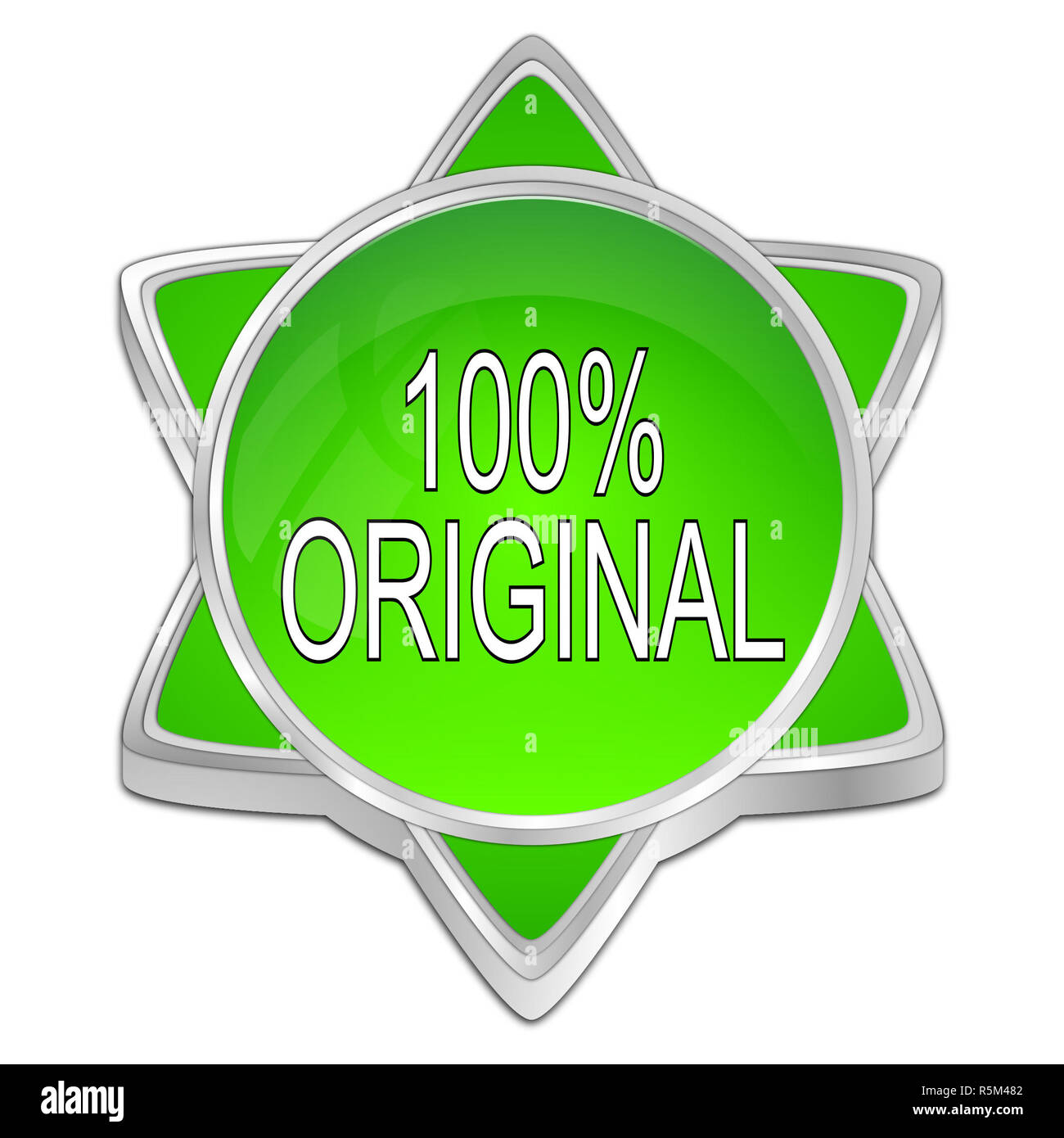 green 100% Original button - 3D illustration Stock Photo - Alamy