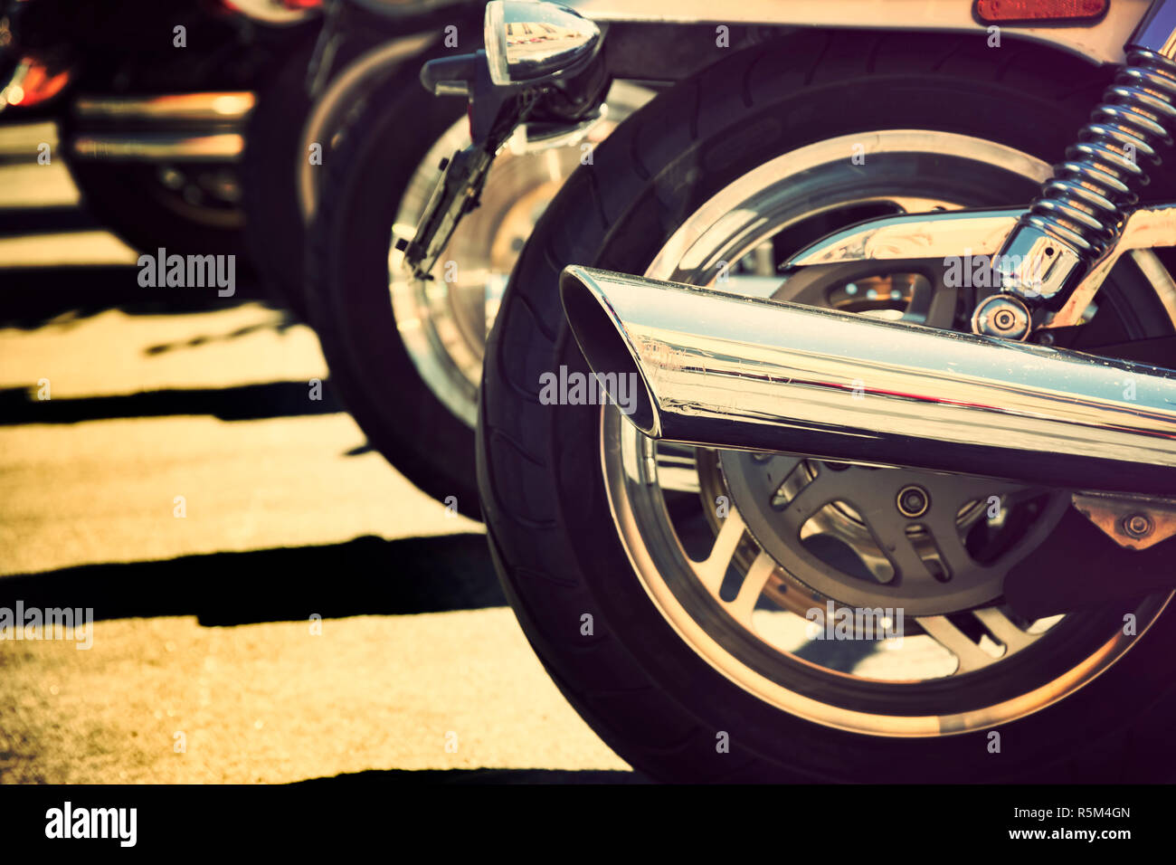 Motorcycles in a row Stock Photo - Alamy
