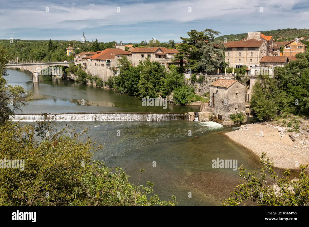 the village of ruoms in the ardeche,france Stock Photo - Alamy