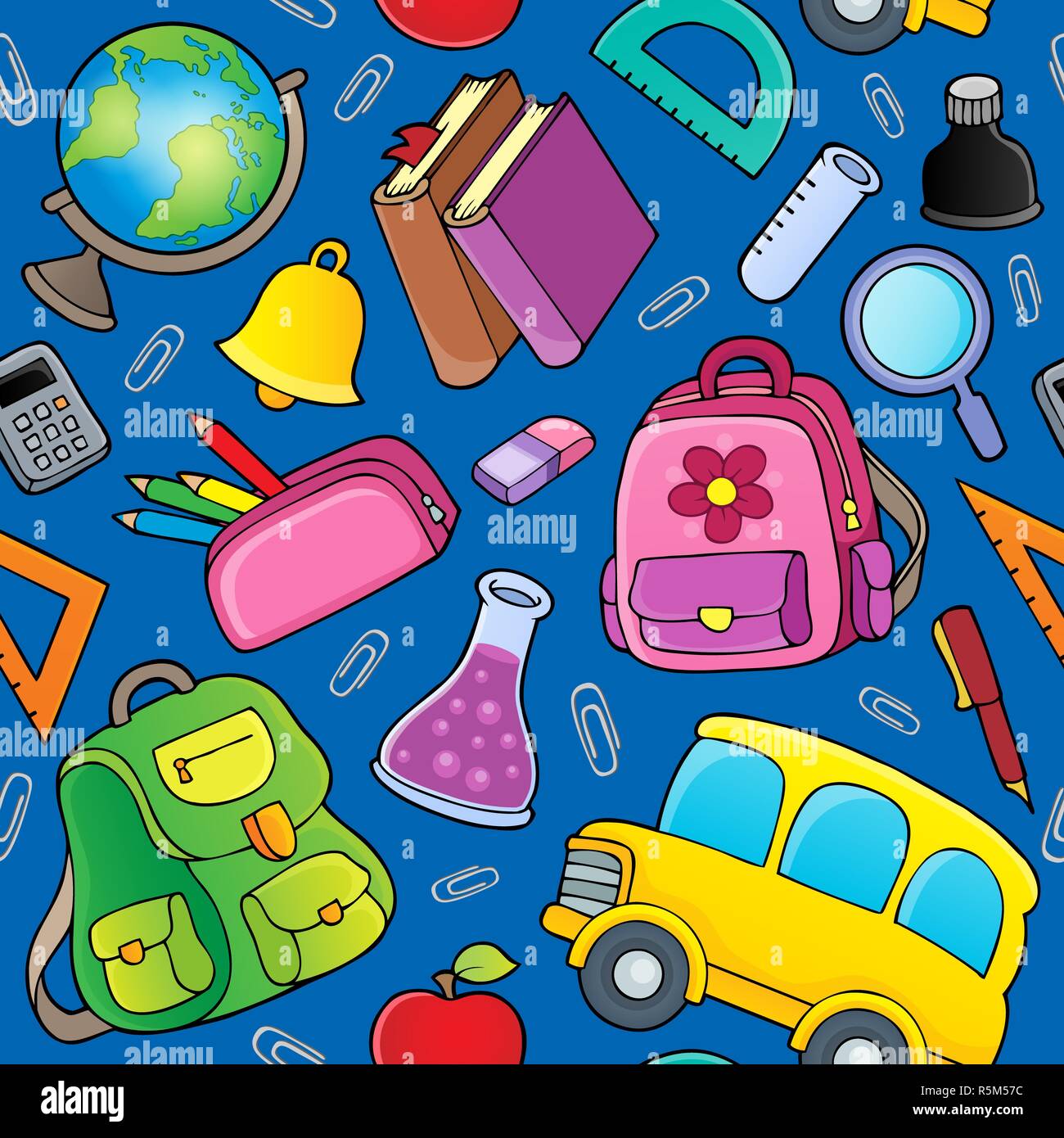 School theme seamless background 2 Stock Photo - Alamy