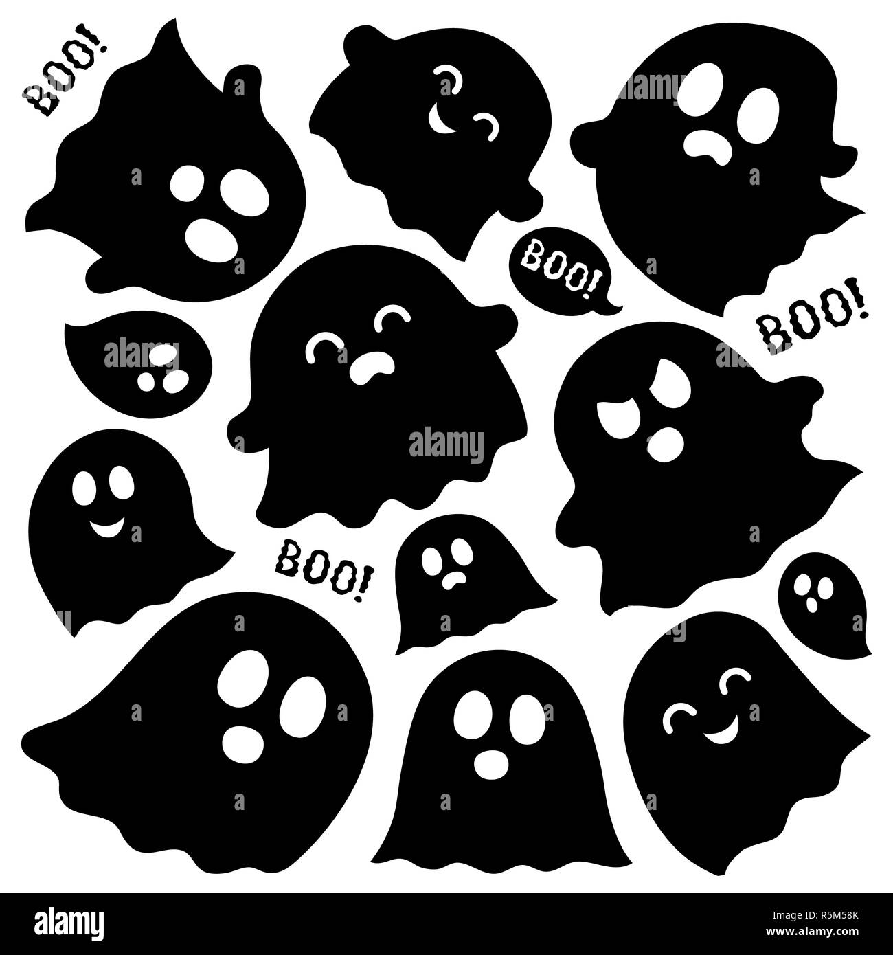 White floating ghost black Cut Out Stock Images & Pictures - Alamy