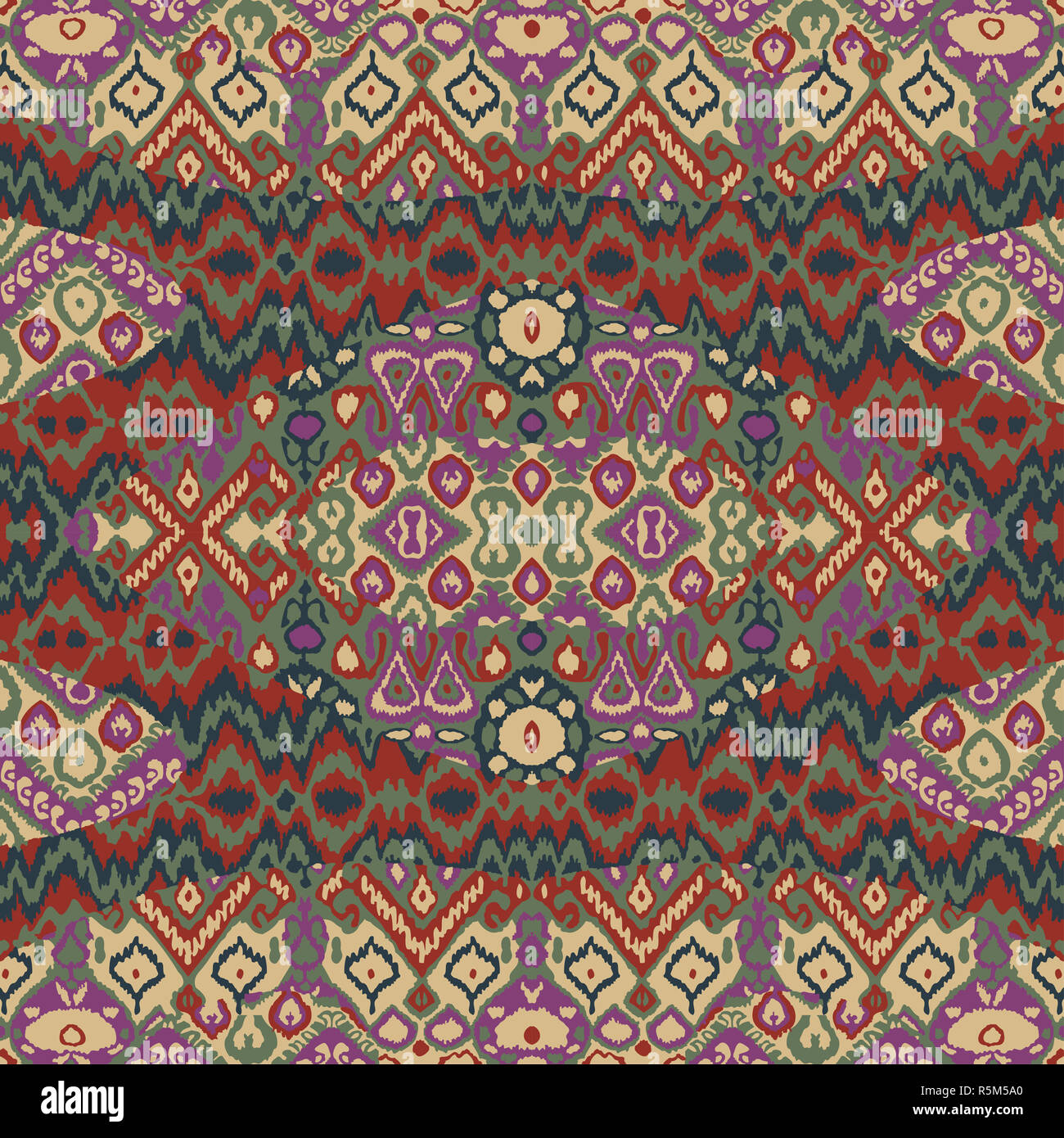 Ethnic Bohemian Arabesque Pattern Zigzag Geometric Retro Abstract