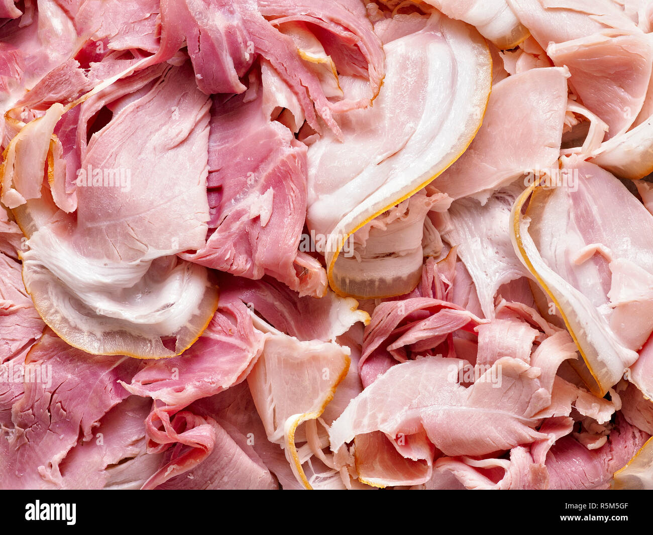 shaved ham food background Stock Photo - Alamy