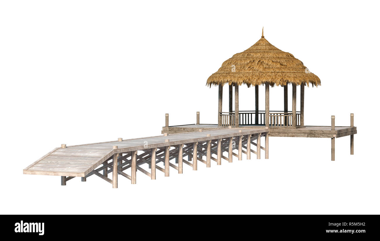 3D Rendering Beach Pavillion on White Stock Photo - Alamy