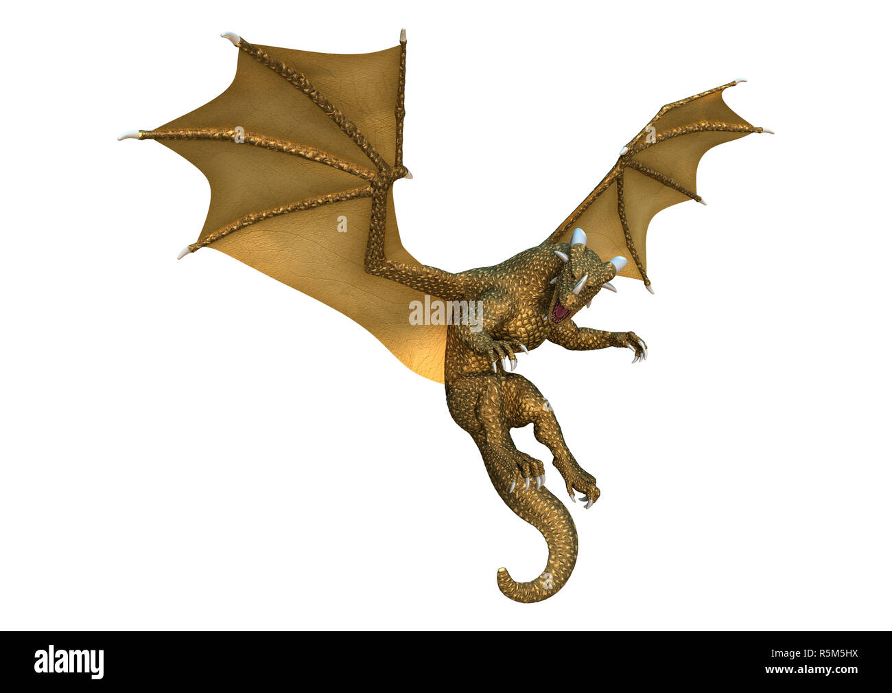 3D Rendering Fantasy Dragon on White Stock Photo - Alamy