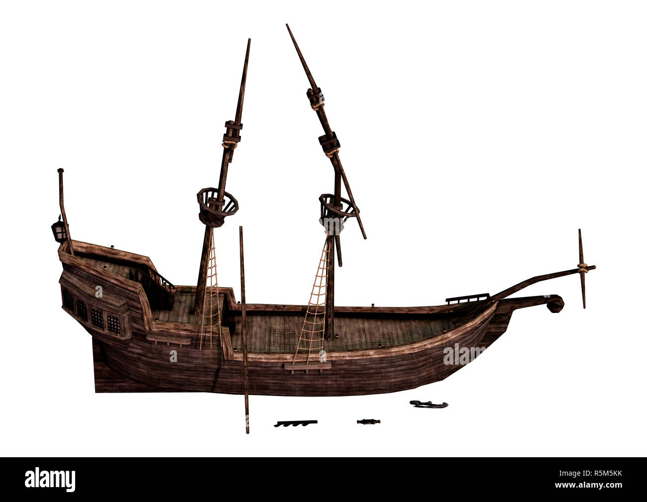 3D Rendering Ship Wreck on White Stock Photo - Alamy