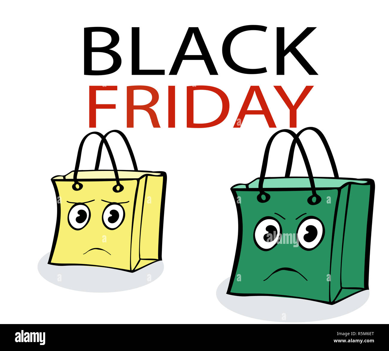 Funny angry gift wrap package sale Stock Photo - Alamy