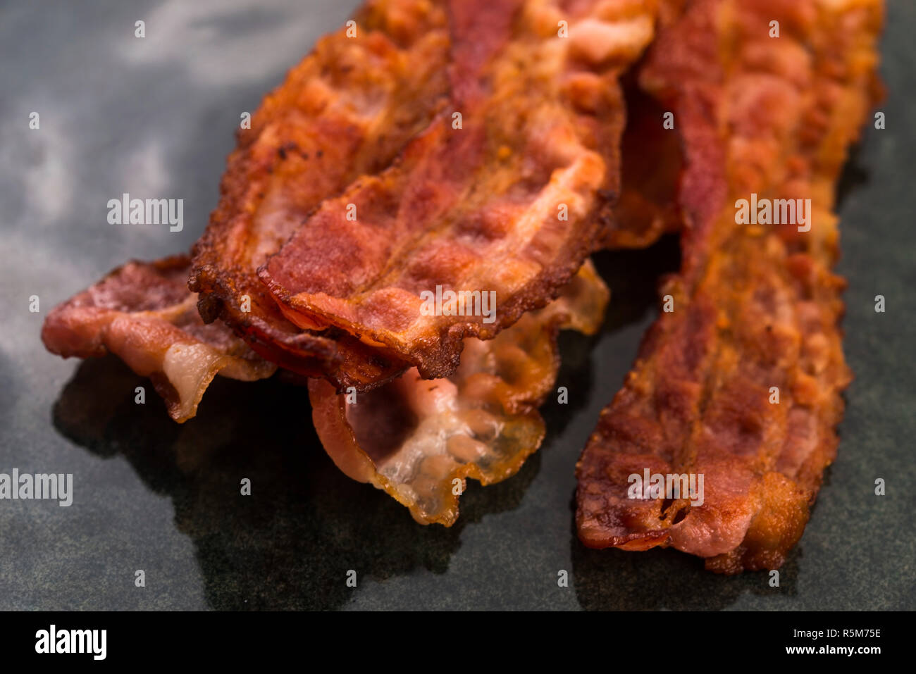 Cooked Bacon Strips Stock Photo - Alamy