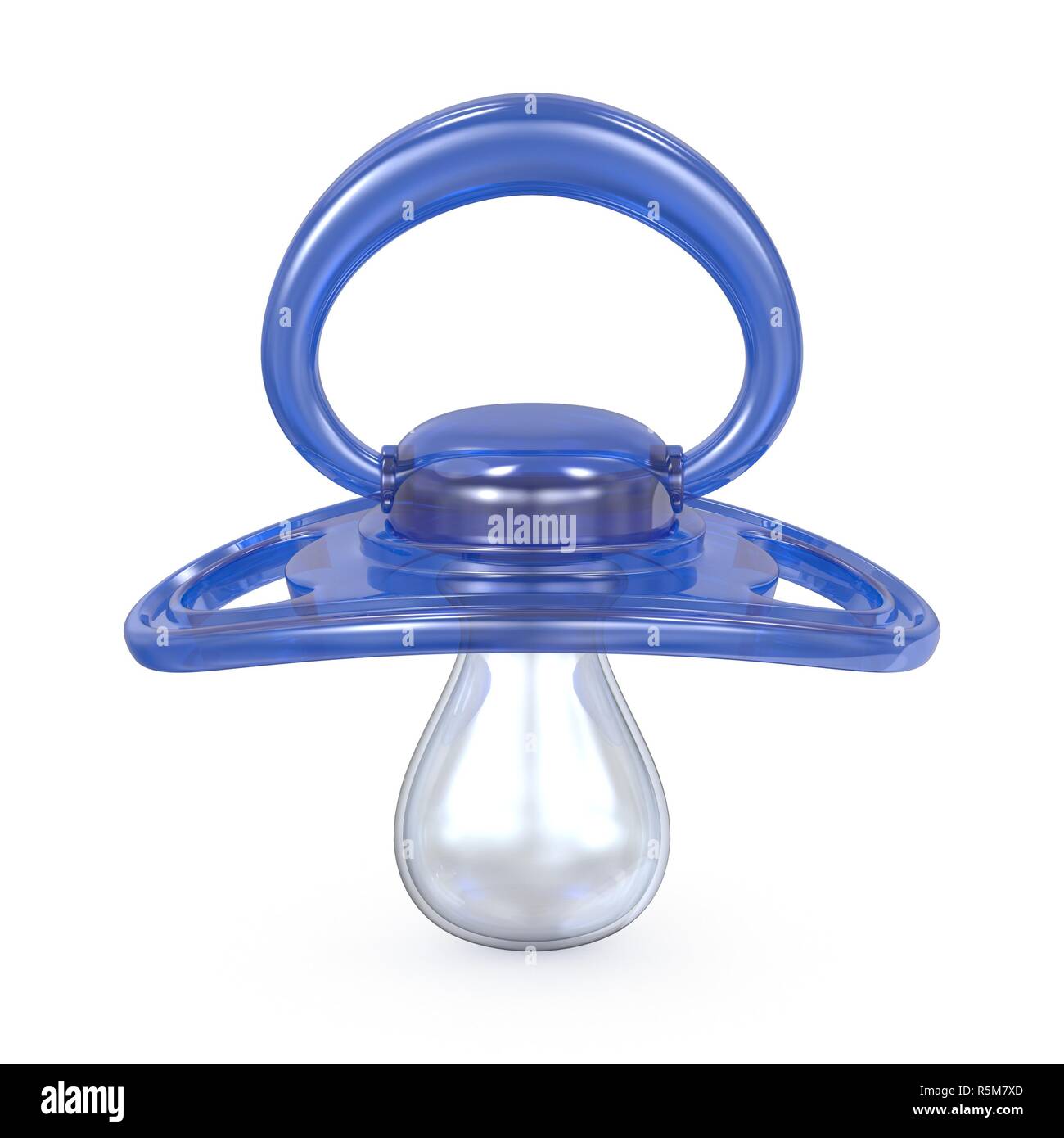 Blue baby pacifier front view 3D Stock Photo - Alamy