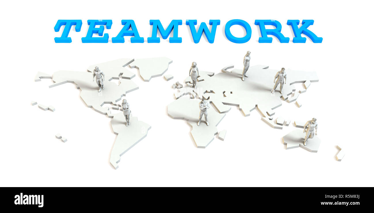 Teamwork Global Business Stock Photo - Alamy
