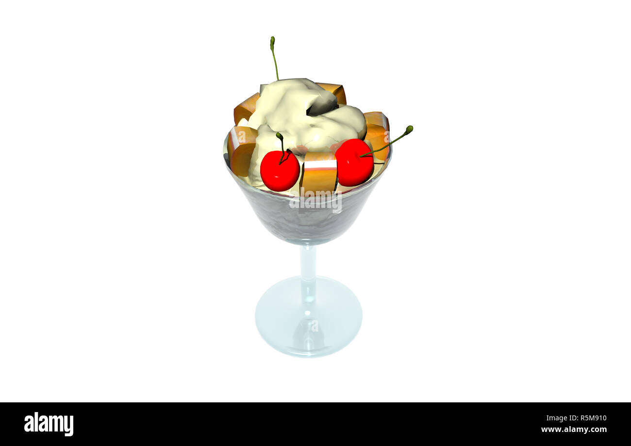 fruits ice cream cup isolated Stock Photo - Alamy