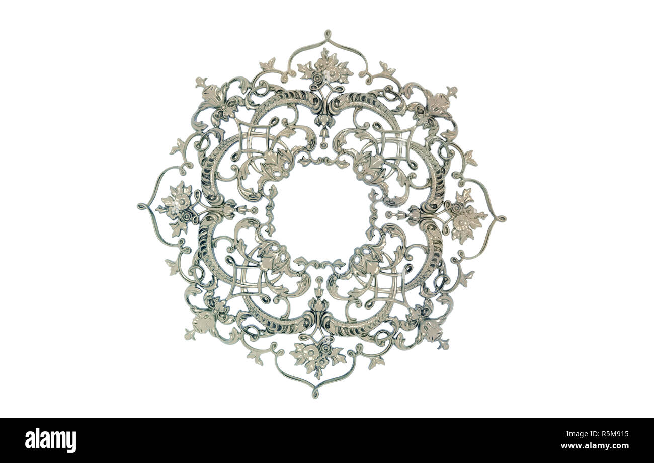 metal rosette as ornament isolated Stock Photo - Alamy