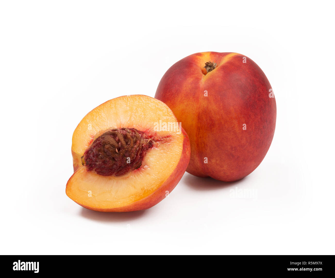 Ripe peach fruit isolated on white background cutout Stock Photo - Alamy