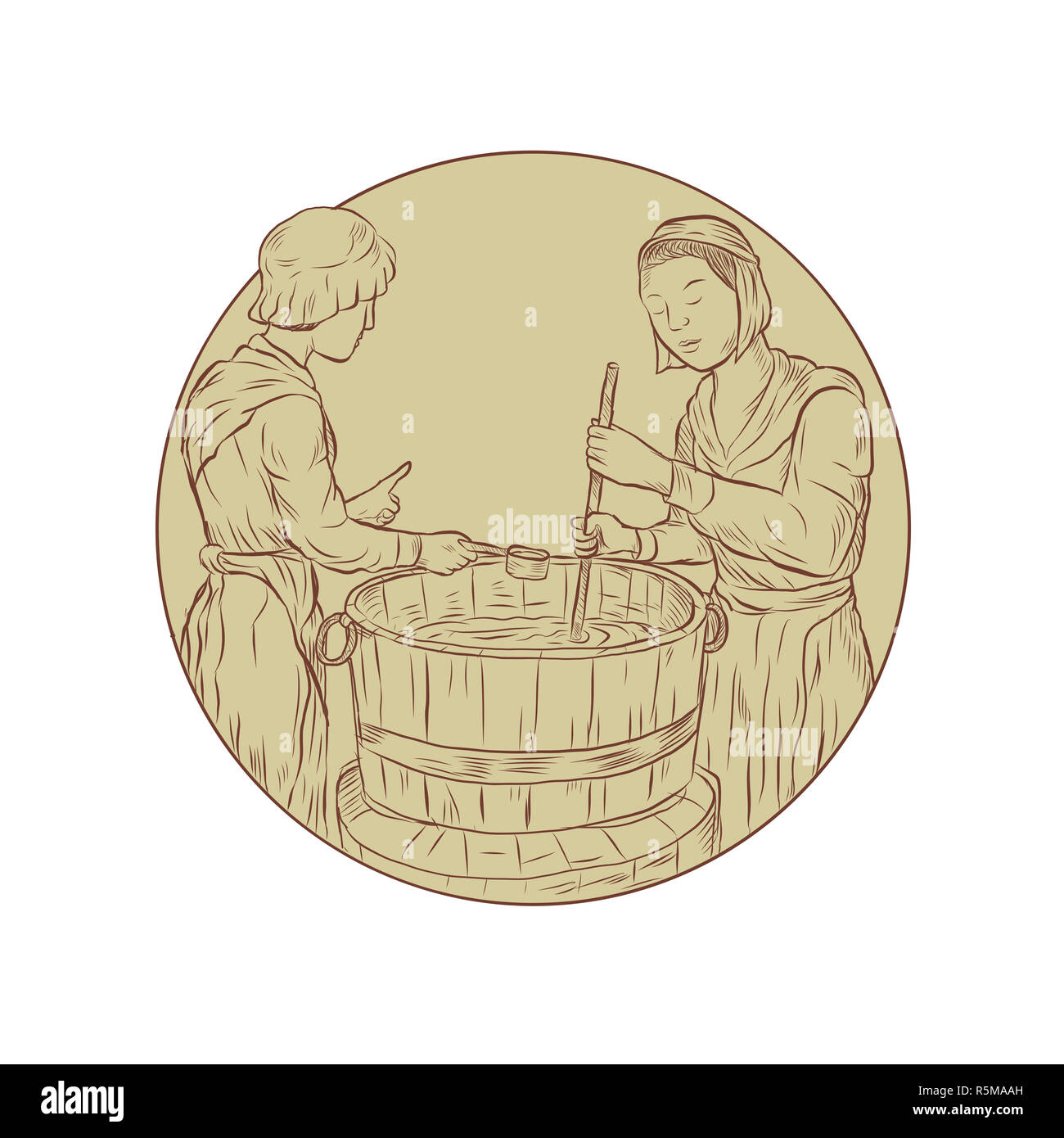 Alewife Brewing Beer Drawing Stock Photo - Alamy