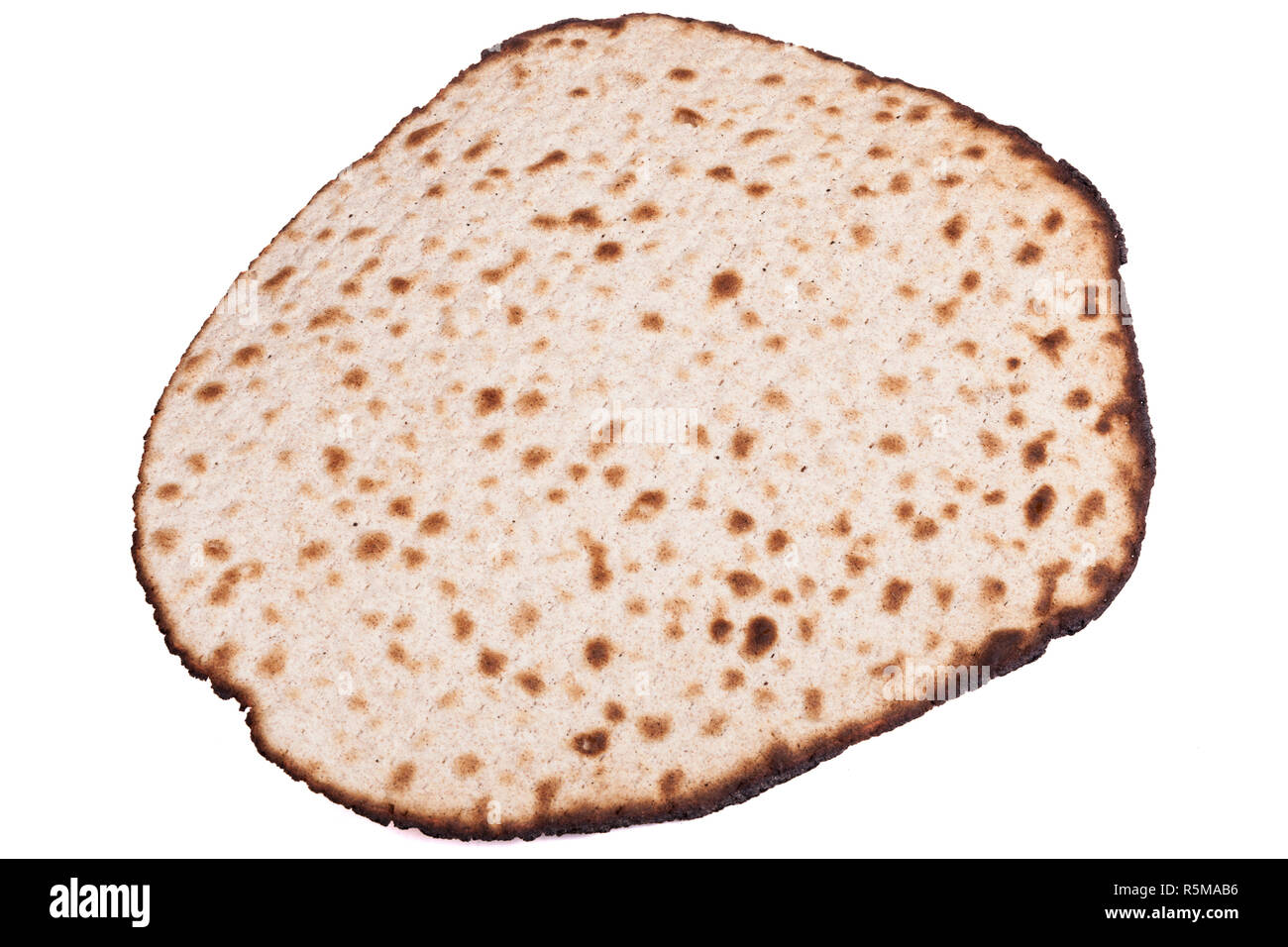 Round Matza on White Stock Photo - Alamy