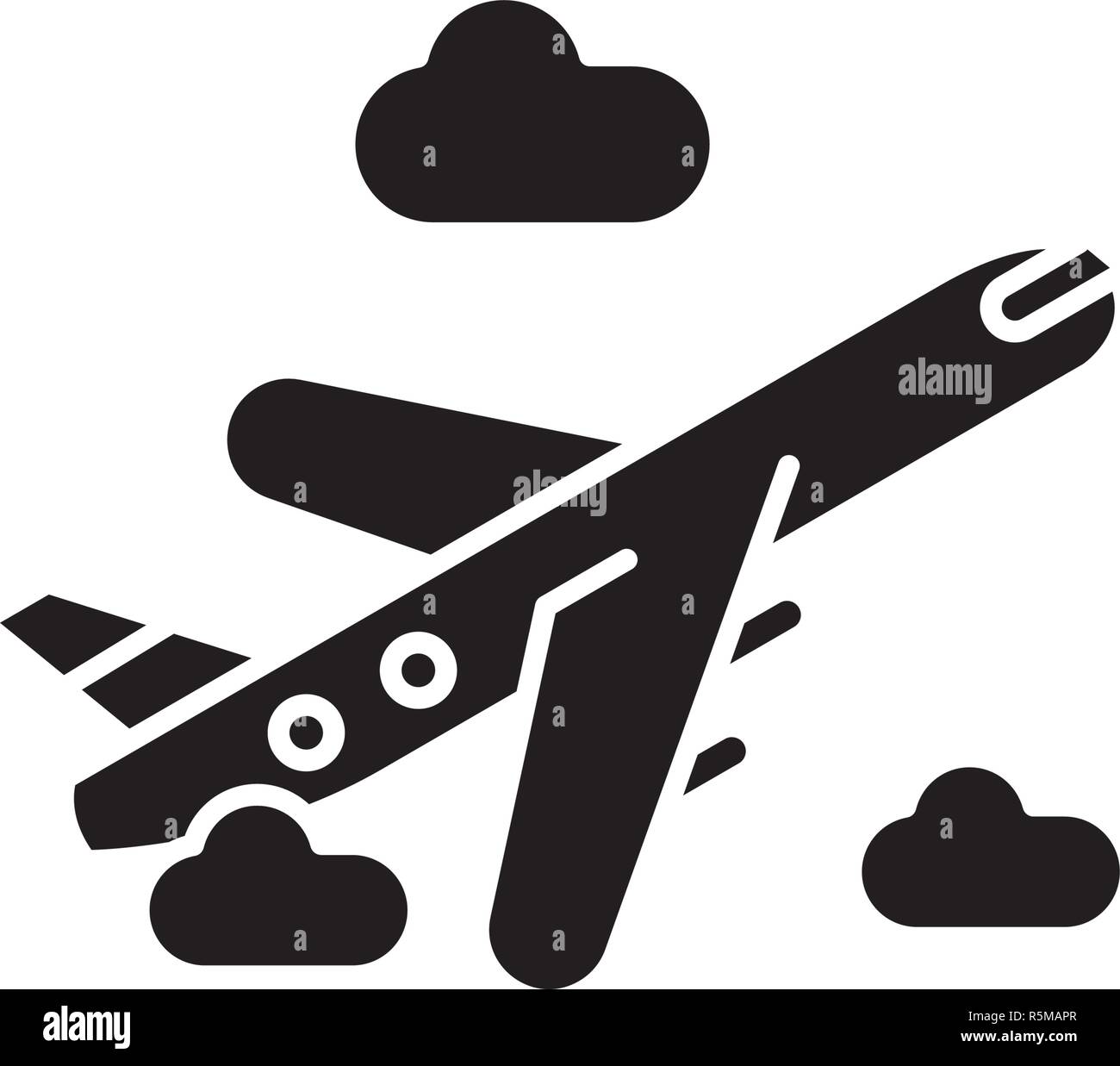 Air delivery black icon, vector sign on isolated background. Air ...