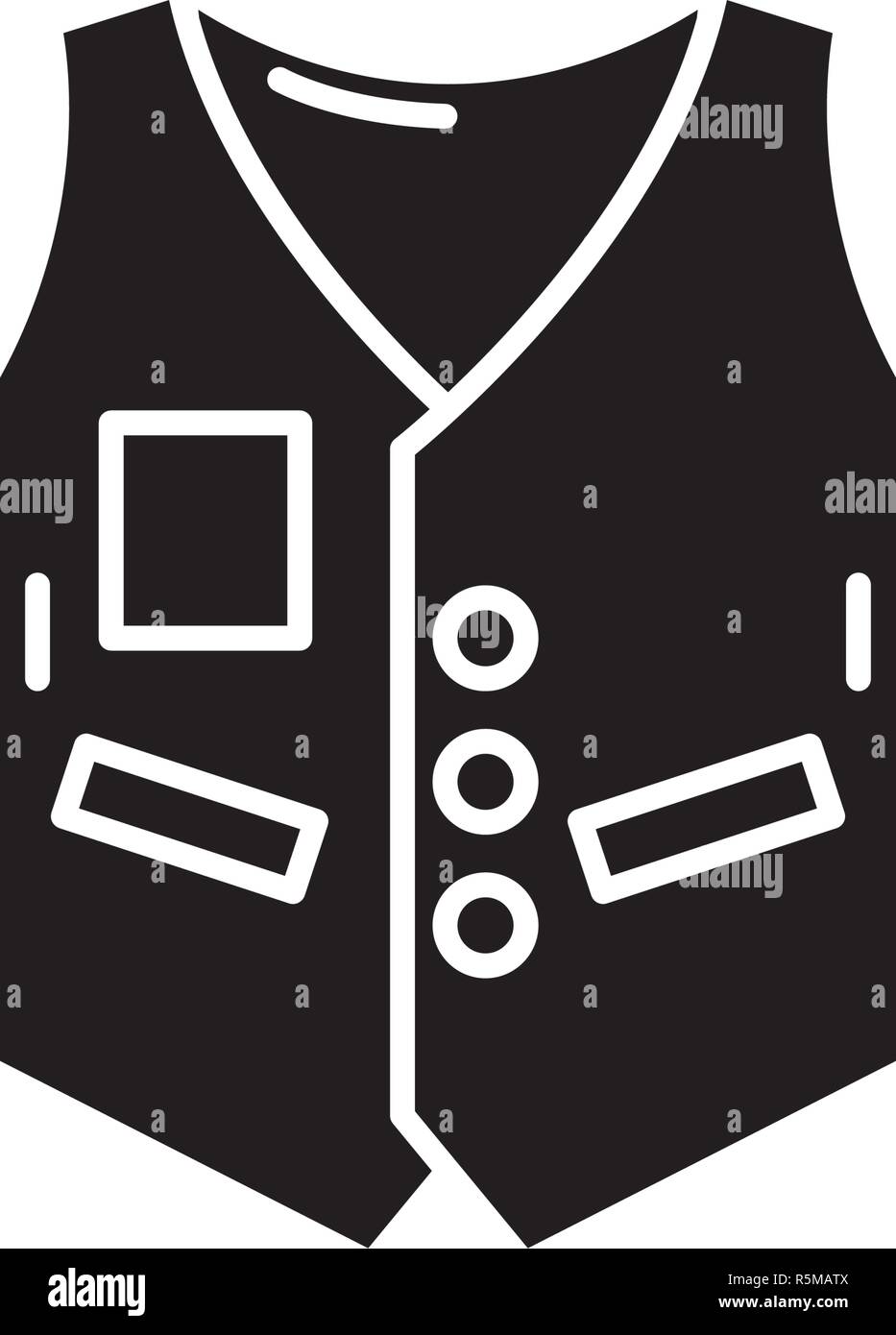 Work vest black icon, vector sign on isolated background. Work vest ...