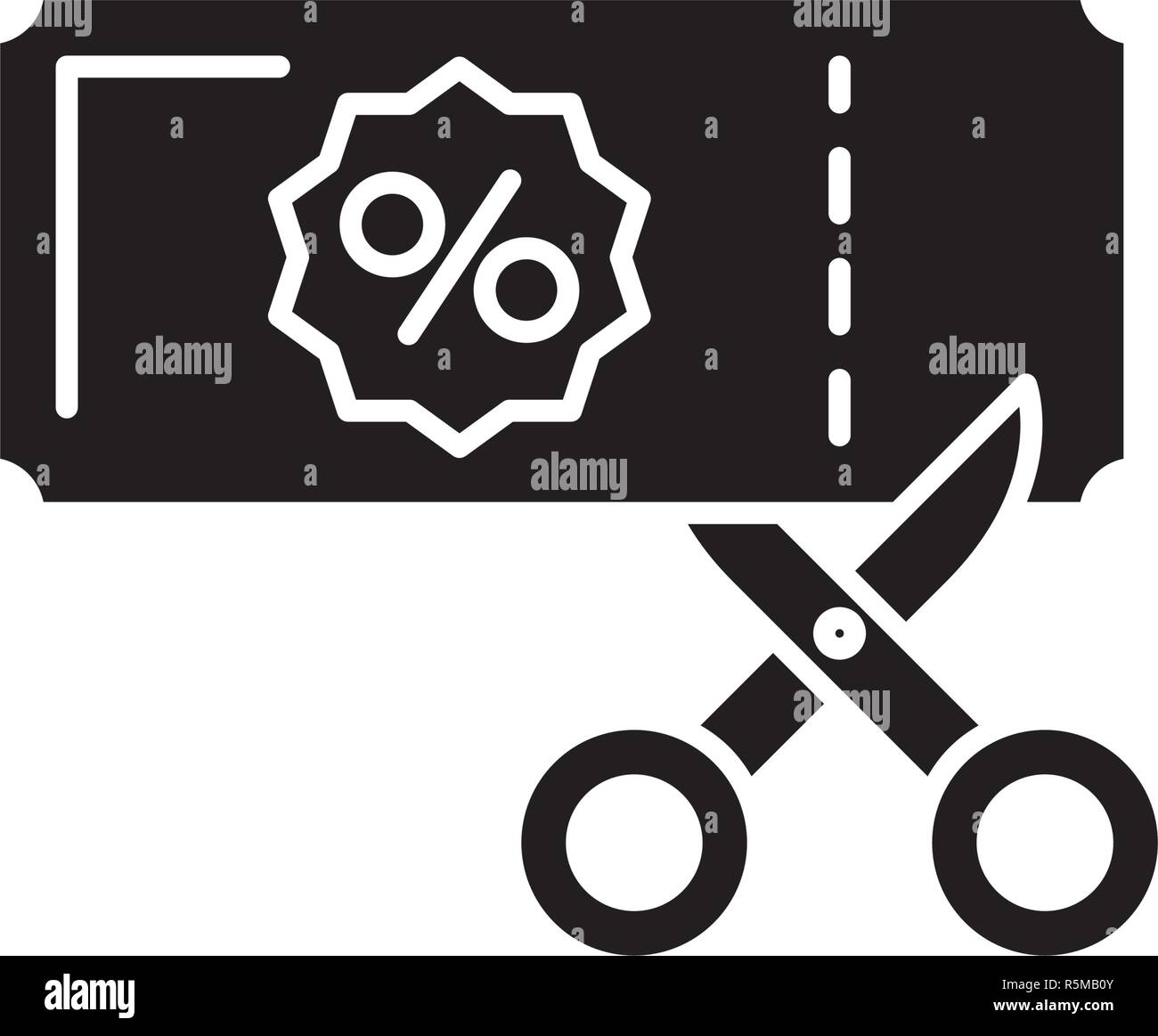 Discount coupons black icon, vector sign on isolated background ...