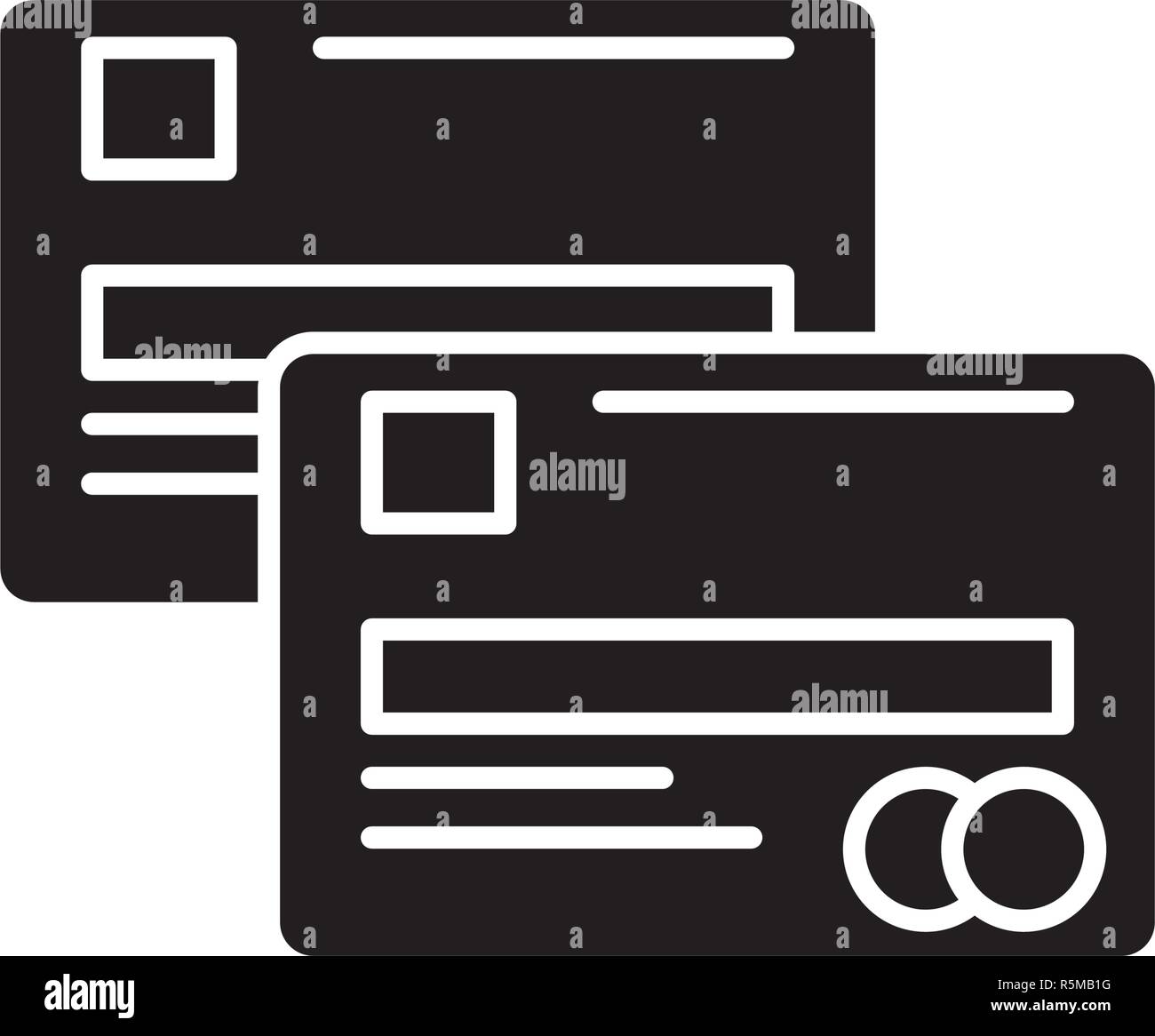 Cash cards black icon, vector sign on isolated background. Cash cards ...