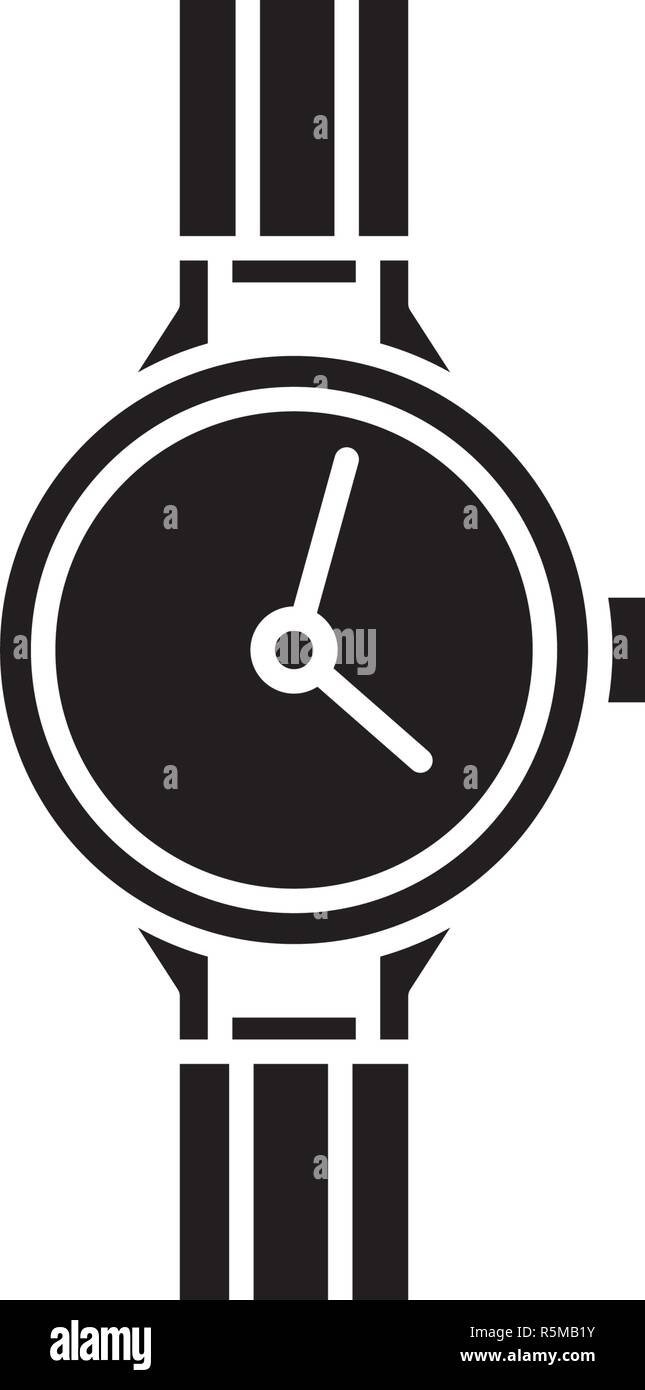 Chronometer black icon, vector sign on isolated background. Chronometer ...