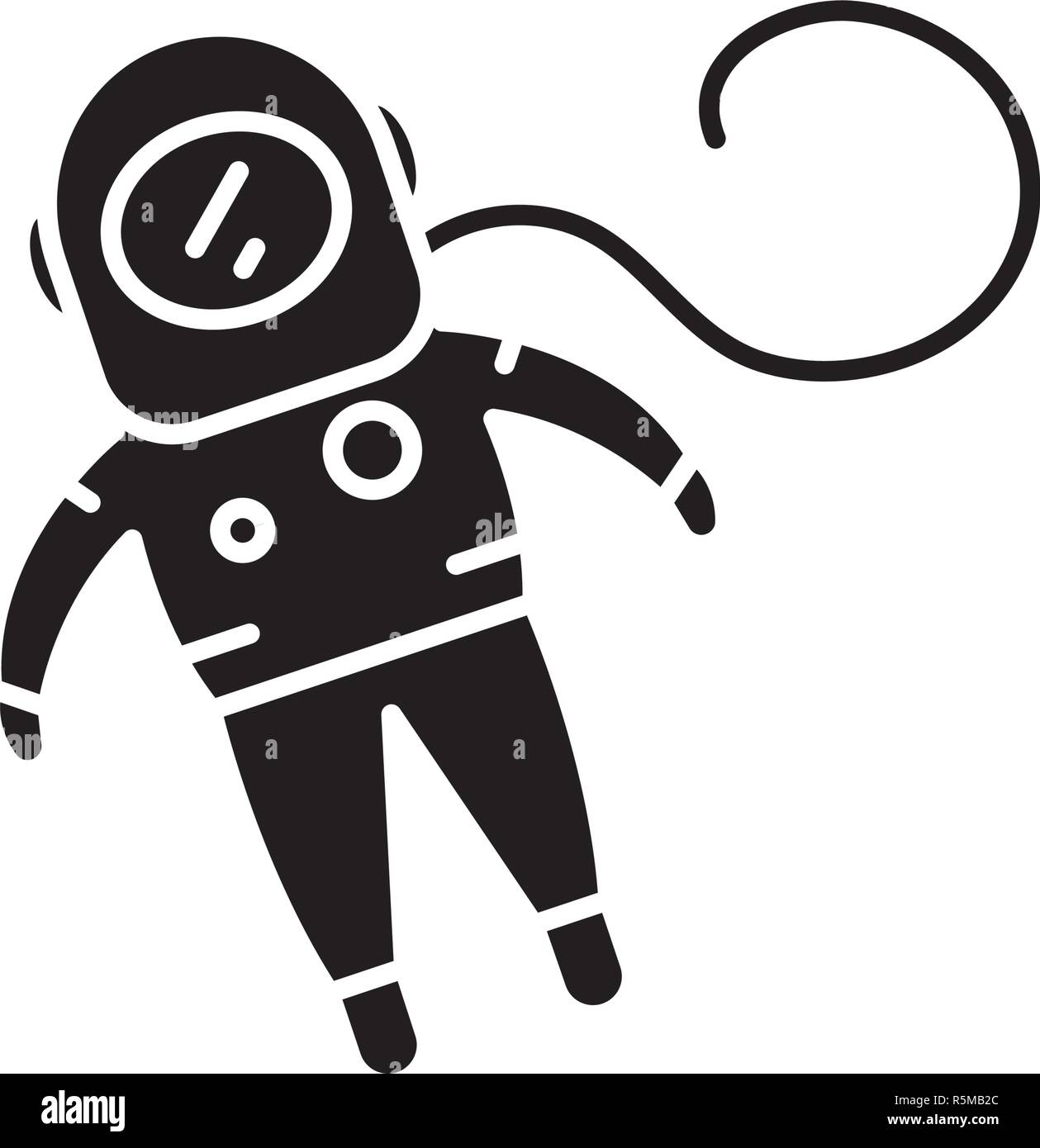 Cosmonaut black icon, vector sign on isolated background. Cosmonaut ...