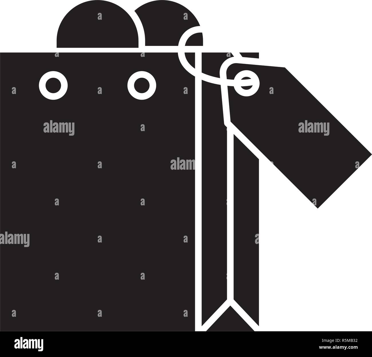 Shopping package black icon, vector sign on isolated background ...