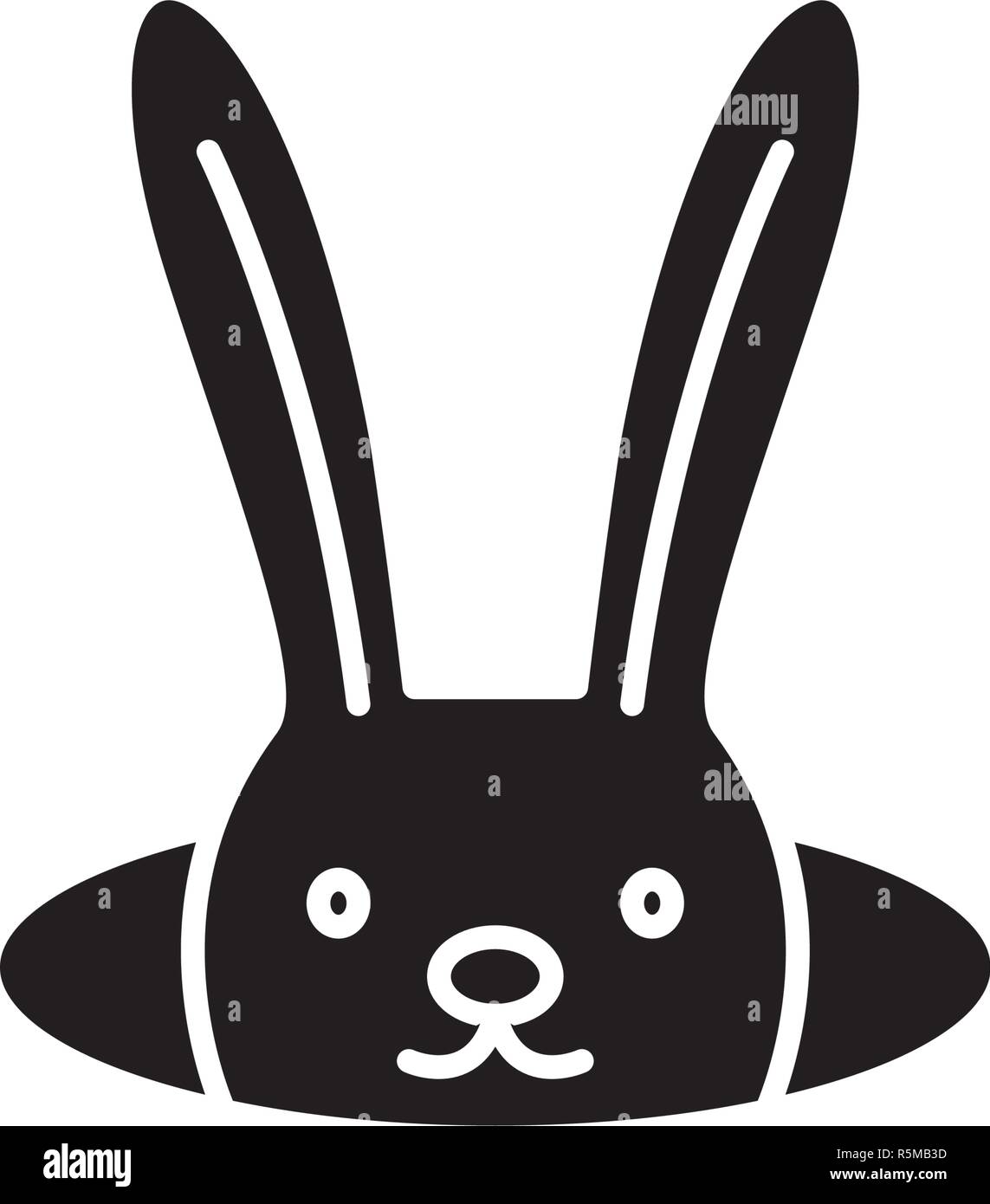 Conjure hare black icon, vector sign on isolated background. Conjure ...