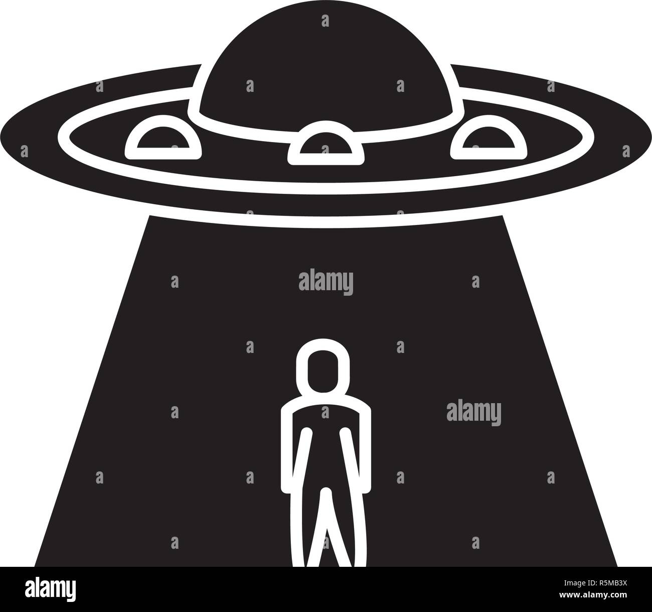 Ufo black icon, vector sign on isolated background. Ufo concept symbol ...