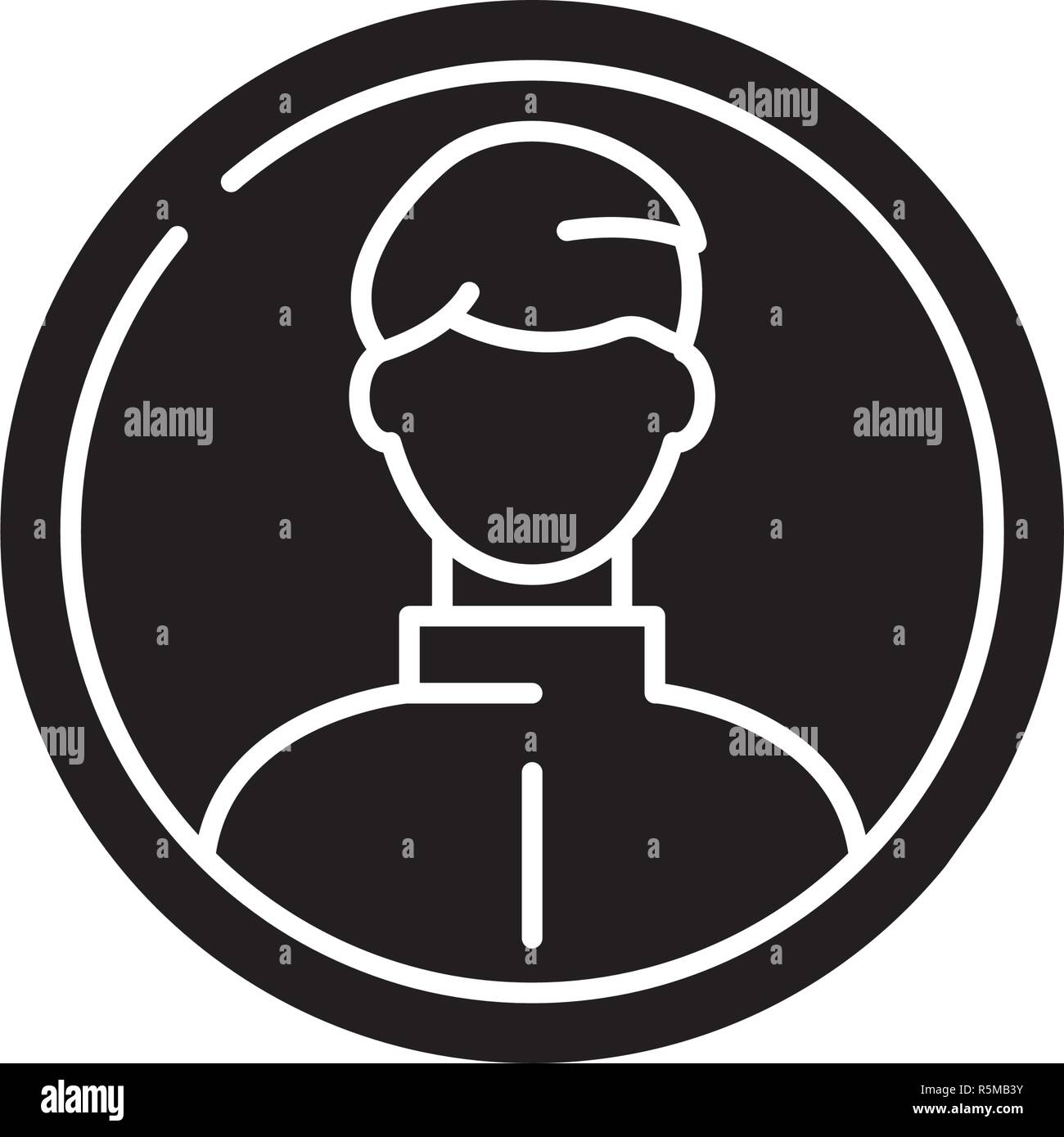 Business profile black icon, vector sign on isolated background ...