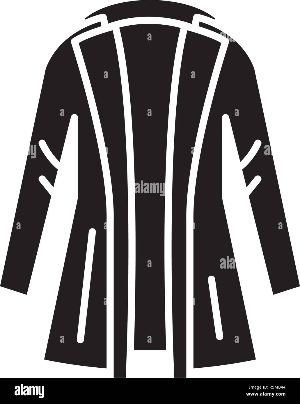 Coat black icon, vector sign on isolated background. Coat concept ...