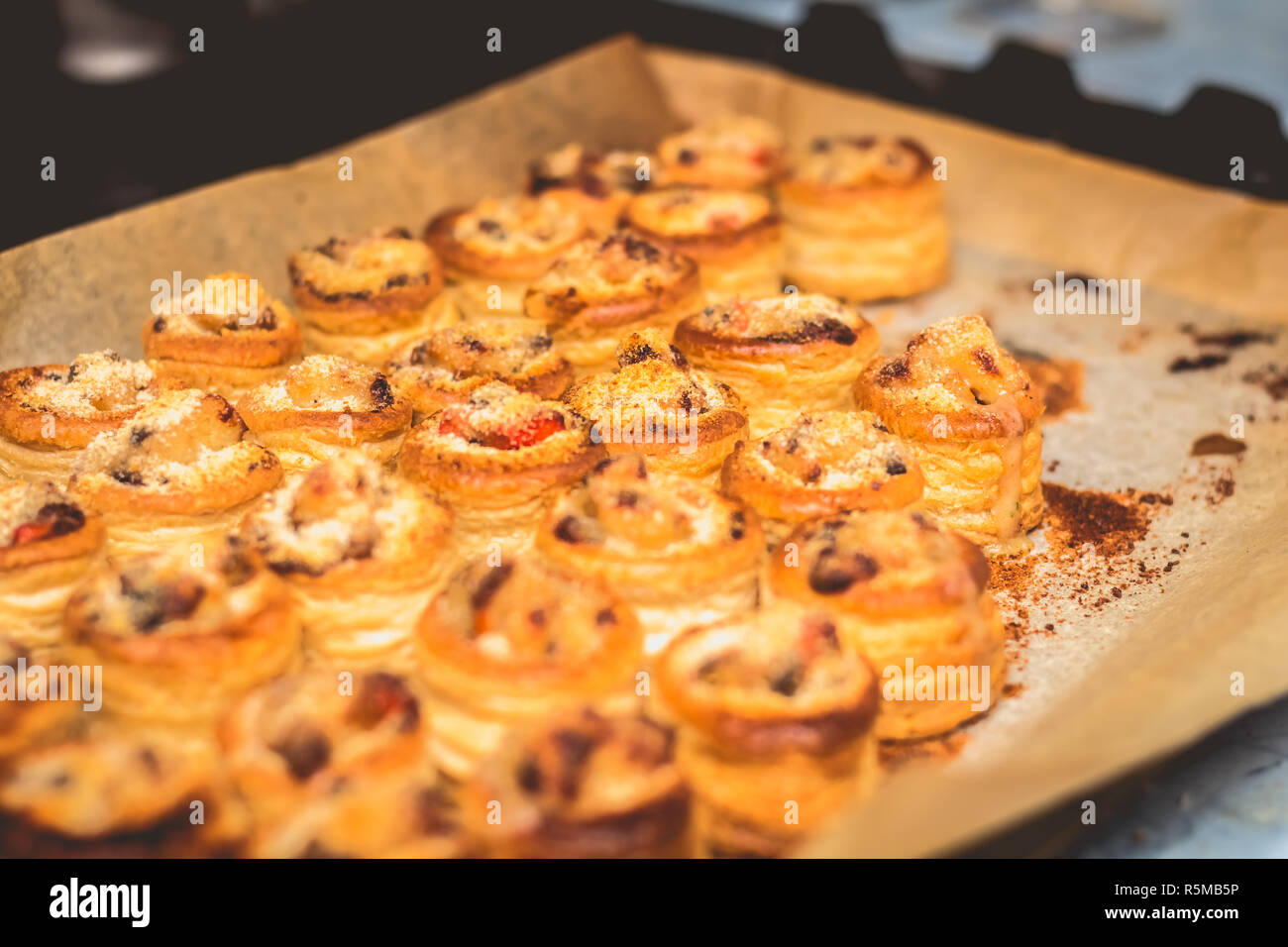 cook prepares minis french Puff Pastry Shell Stock Photo - Alamy
