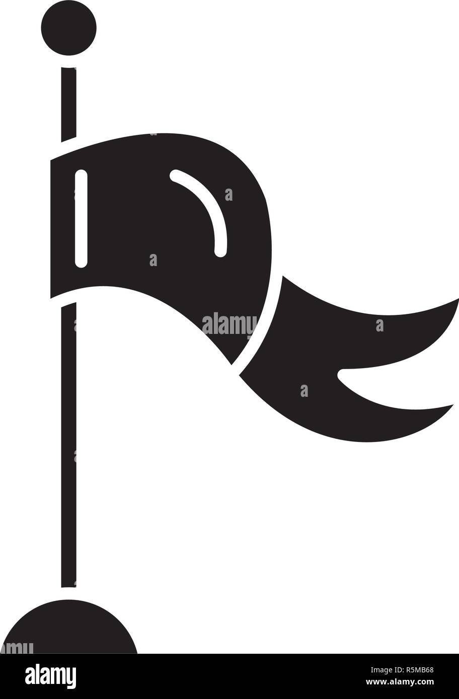 Flag of success black icon, vector sign on isolated background. Flag of ...