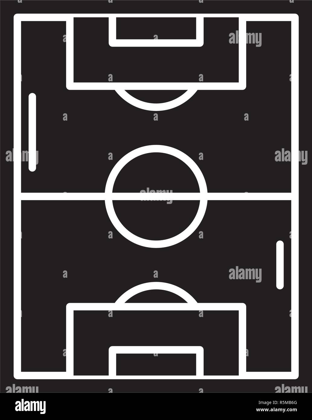 Football field black icon, vector sign on isolated background. Football ...
