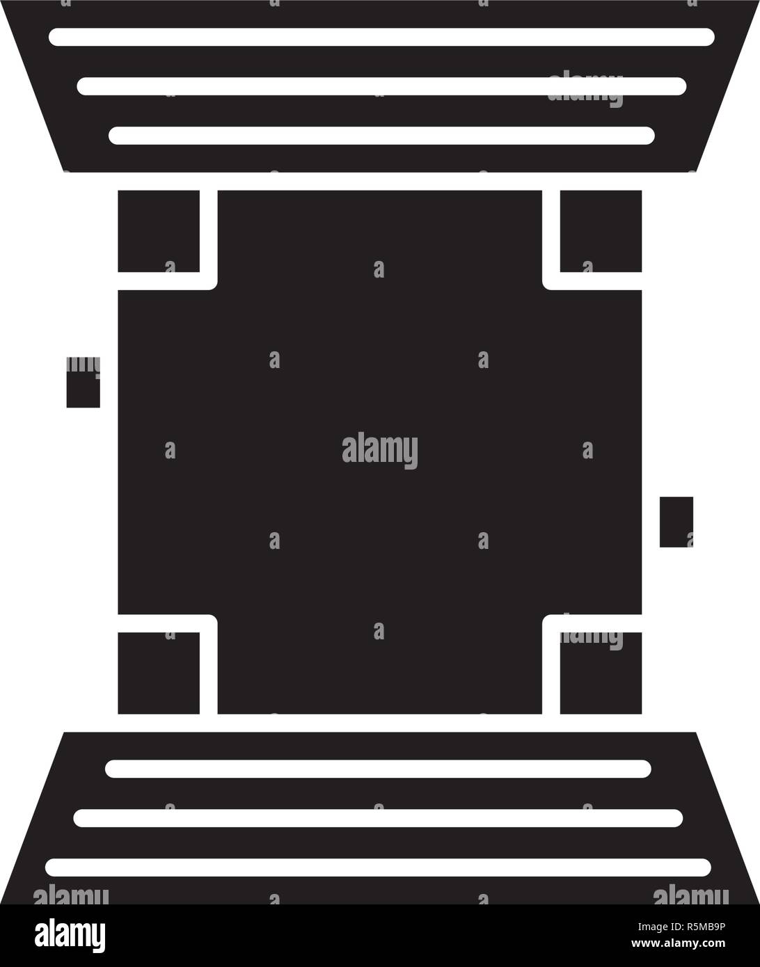 Baseball field black icon, vector sign on isolated background. Baseball ...