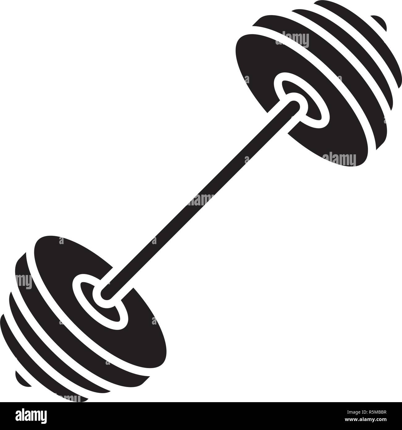 Powerlifting bar black icon, vector sign on isolated background ... Powerlifting bar black icon, vector sign on isolated background ...