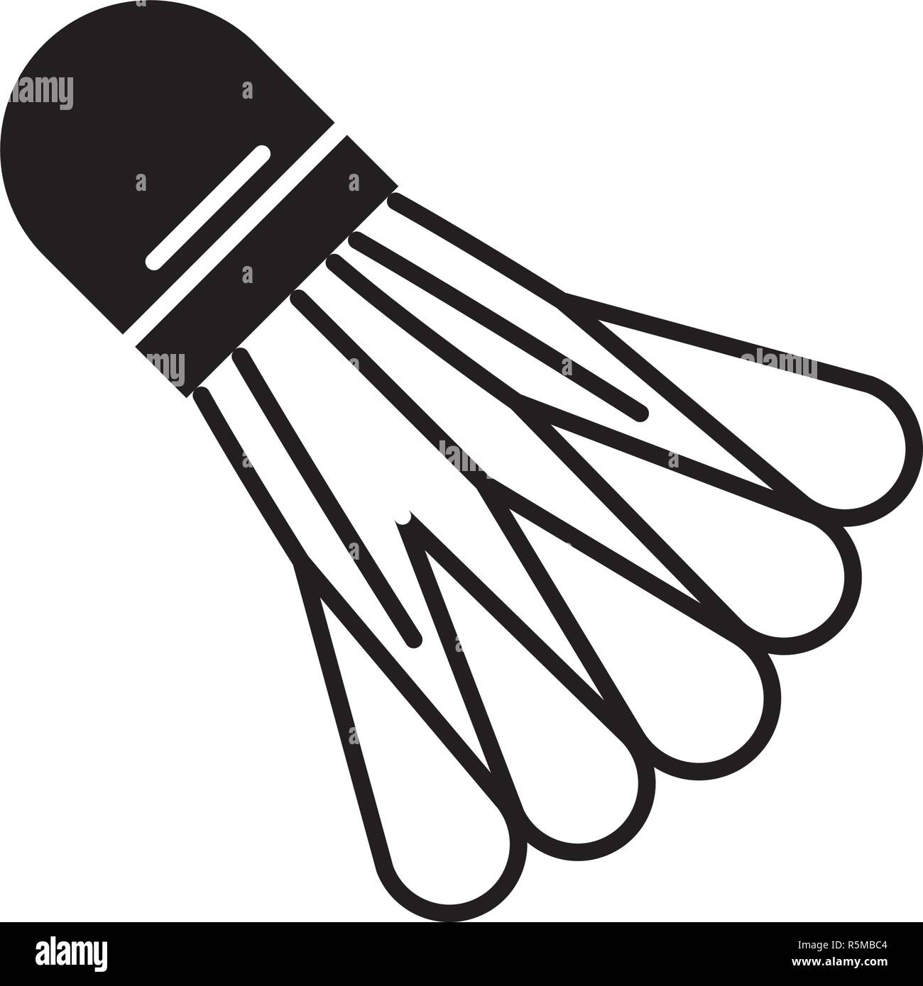 Badminton shuttlecock black icon, vector sign on isolated background ...