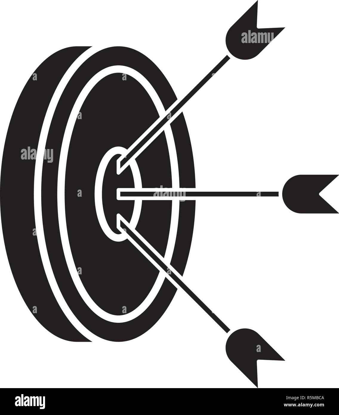 Hit the mark black icon, vector sign on isolated background. Hit the ...