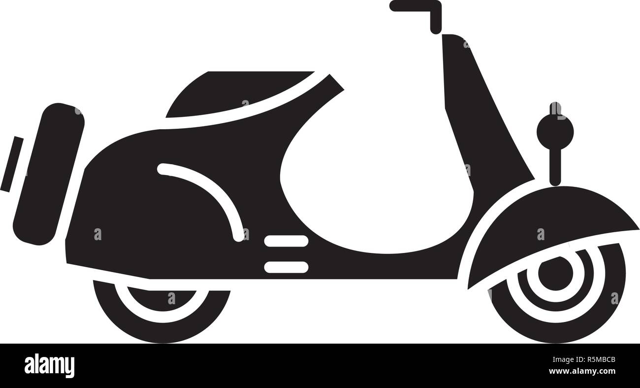 Scooter black icon, vector sign on isolated background. Scooter concept ... Scooter black icon, vector sign on isolated background. Scooter concept ...
